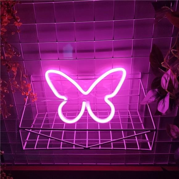 Wall Decor | Butterfly Neon Signsusb Or 3aa Battery Powered Neon ...